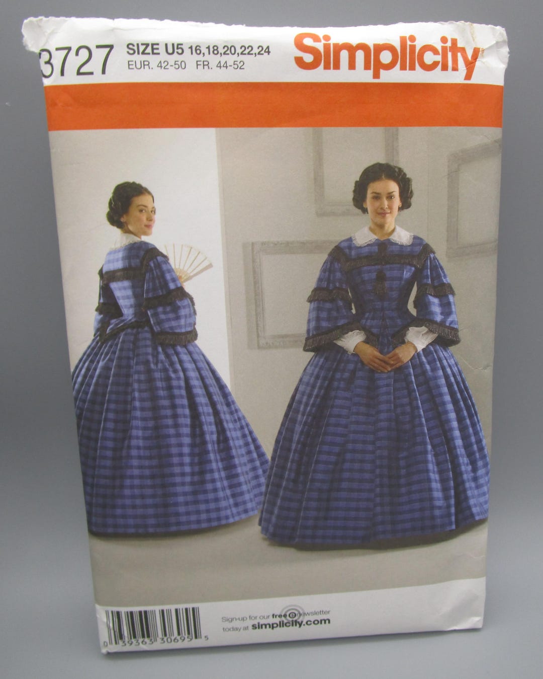 Simplicitymisses' Costumes Civil War Sewing Pattern 3727 Size US 16, 18 ...