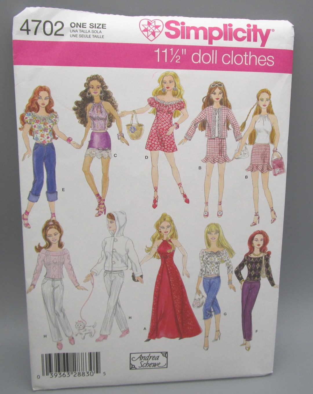 Simplicity ~ 11-1/2" (29cm) Fashion Doll Clothes by Andrea Schewe ...