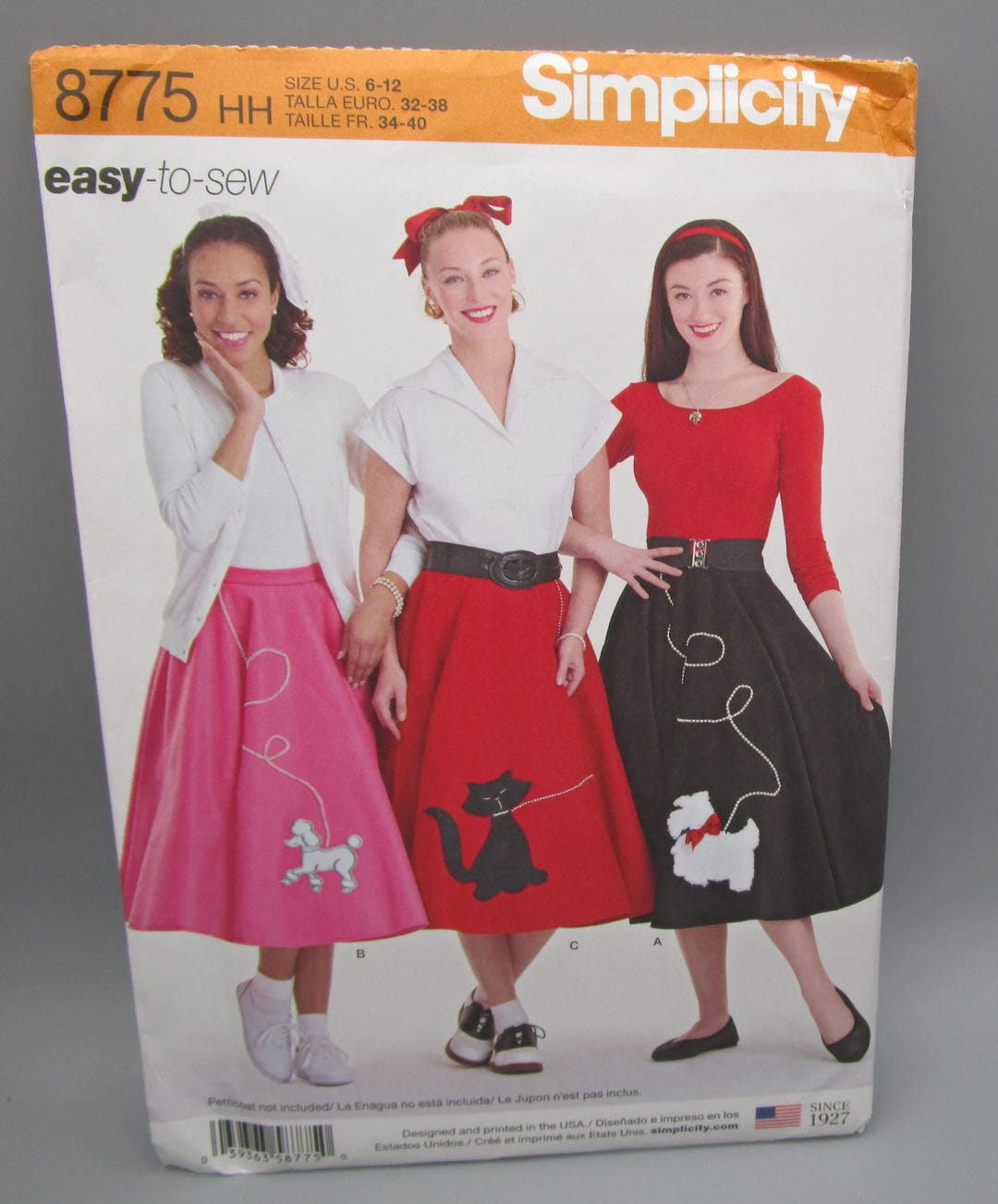 Simplicity Easy-to-sew ~ Misses' 1950's Poodle Skirts Costume Sewing ...