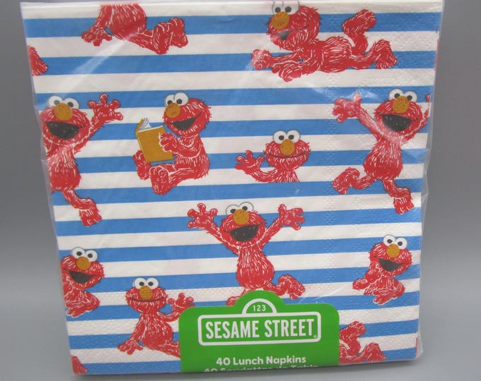 Sesame Street ~ 40 Count Blue and White Striped ELMO Lunch Paper ...