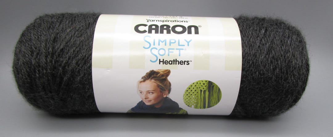 Caron ~ Charcoal Heather Simply Soft Heathers Medium Yarn ~ 5 Oz / 250 ...