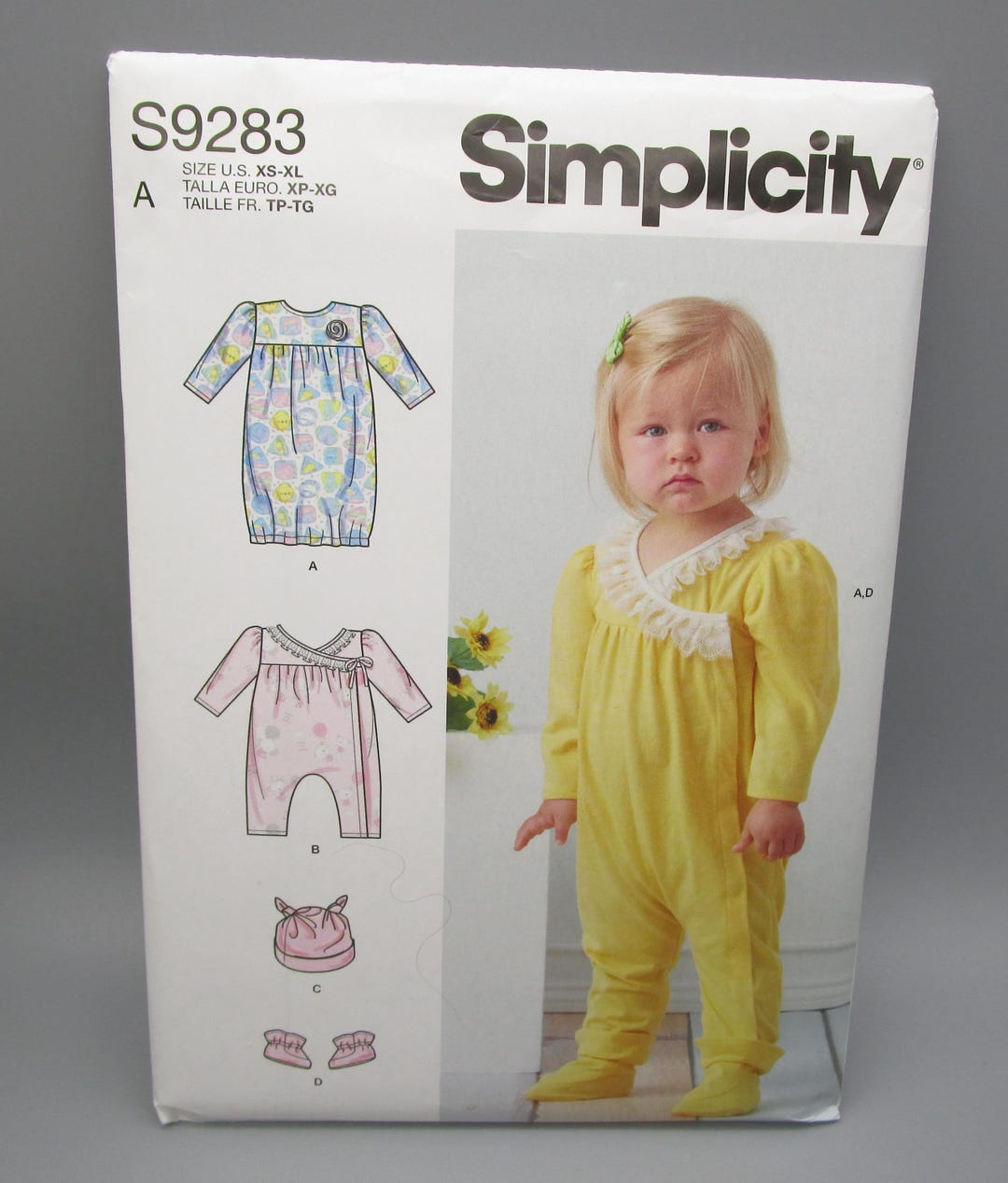 Simplicity ~ Infants' Knit Gathered Gown and Jumpsuit Sewing Pattern # ...