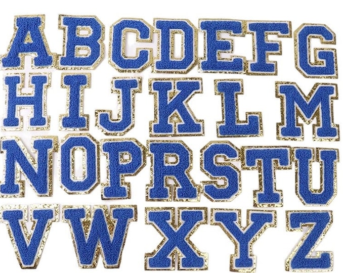 Royal Blue Chenille Letter Patches, 3.12 Royal Blue Chenille Letters ...