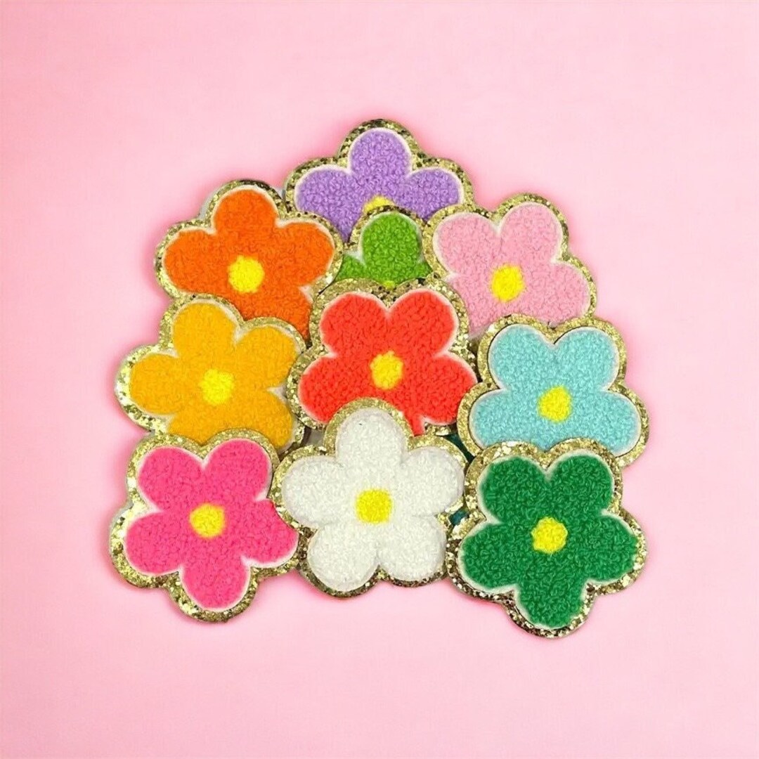 Flower Chenille Iron on Patch, Daisy Chenille Patch, Iron on DIY Chenille Patches - Etsy