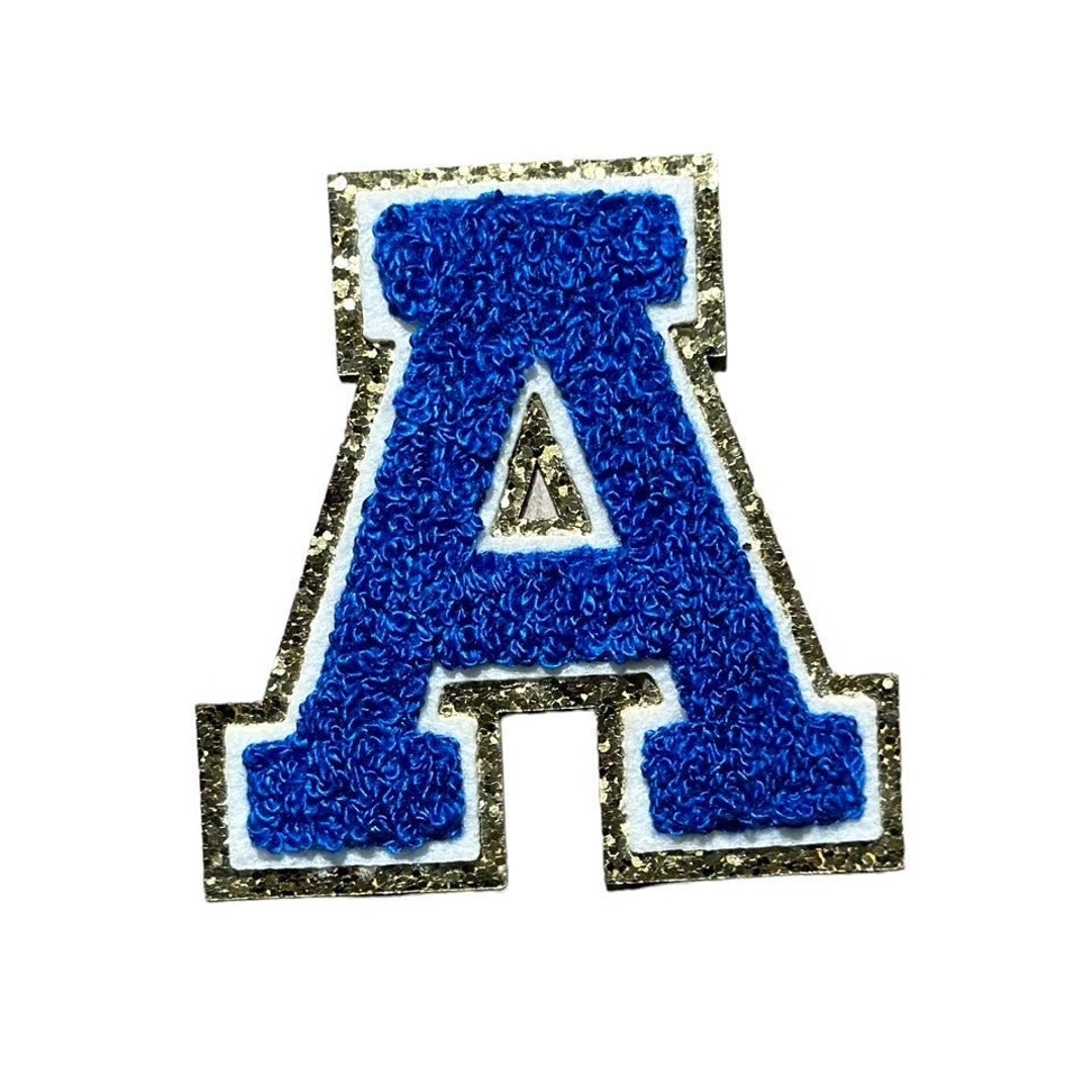 Royal Blue Chenille Letter Patches, 3.12" Royal Blue Chenille Letters ...