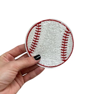 Sequin Baseball Patch, Large Glitter Iron on Baseball Patch - Etsy
