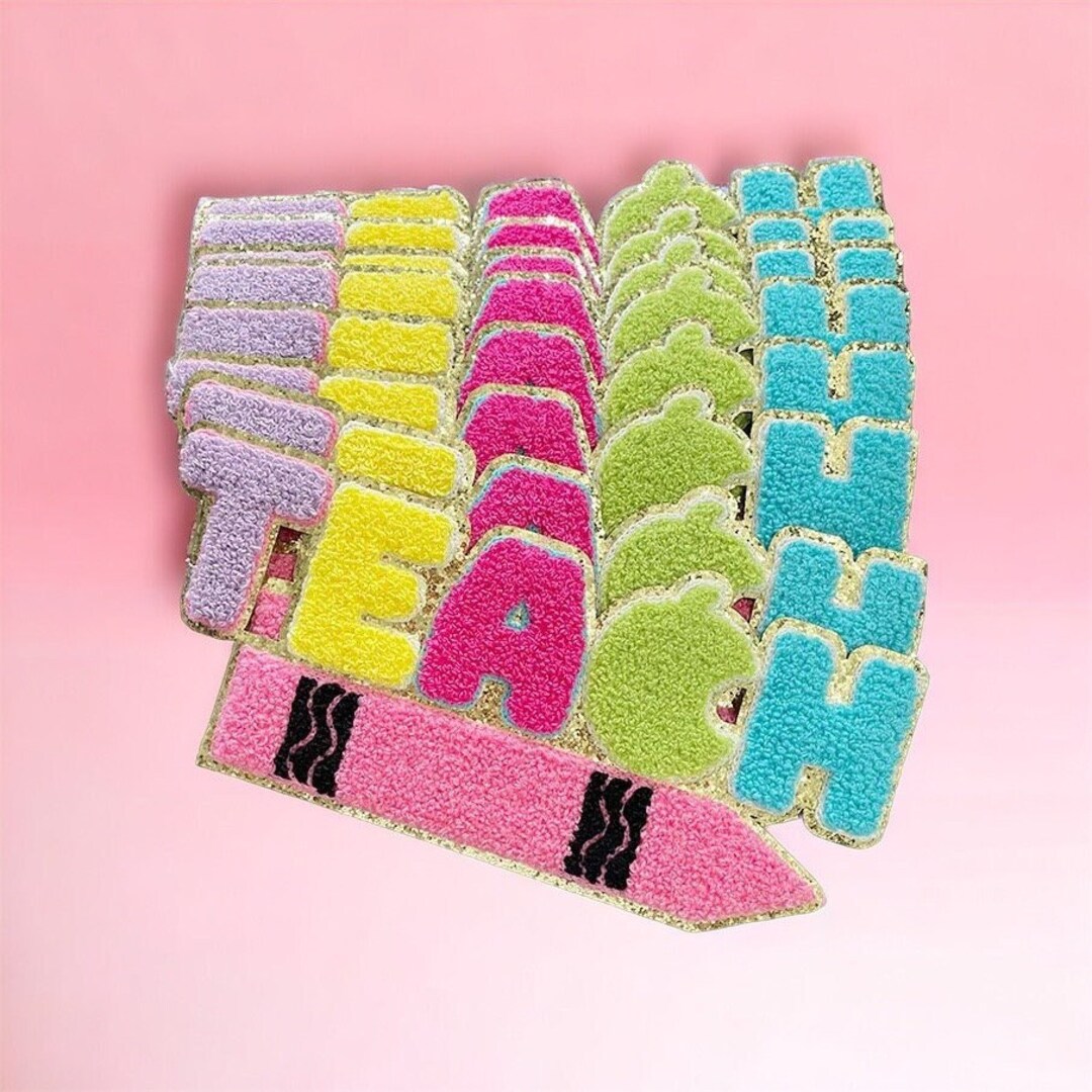 TEACH Chenille Patch, Teacher Chenille DIY Iron on Patch - Etsy