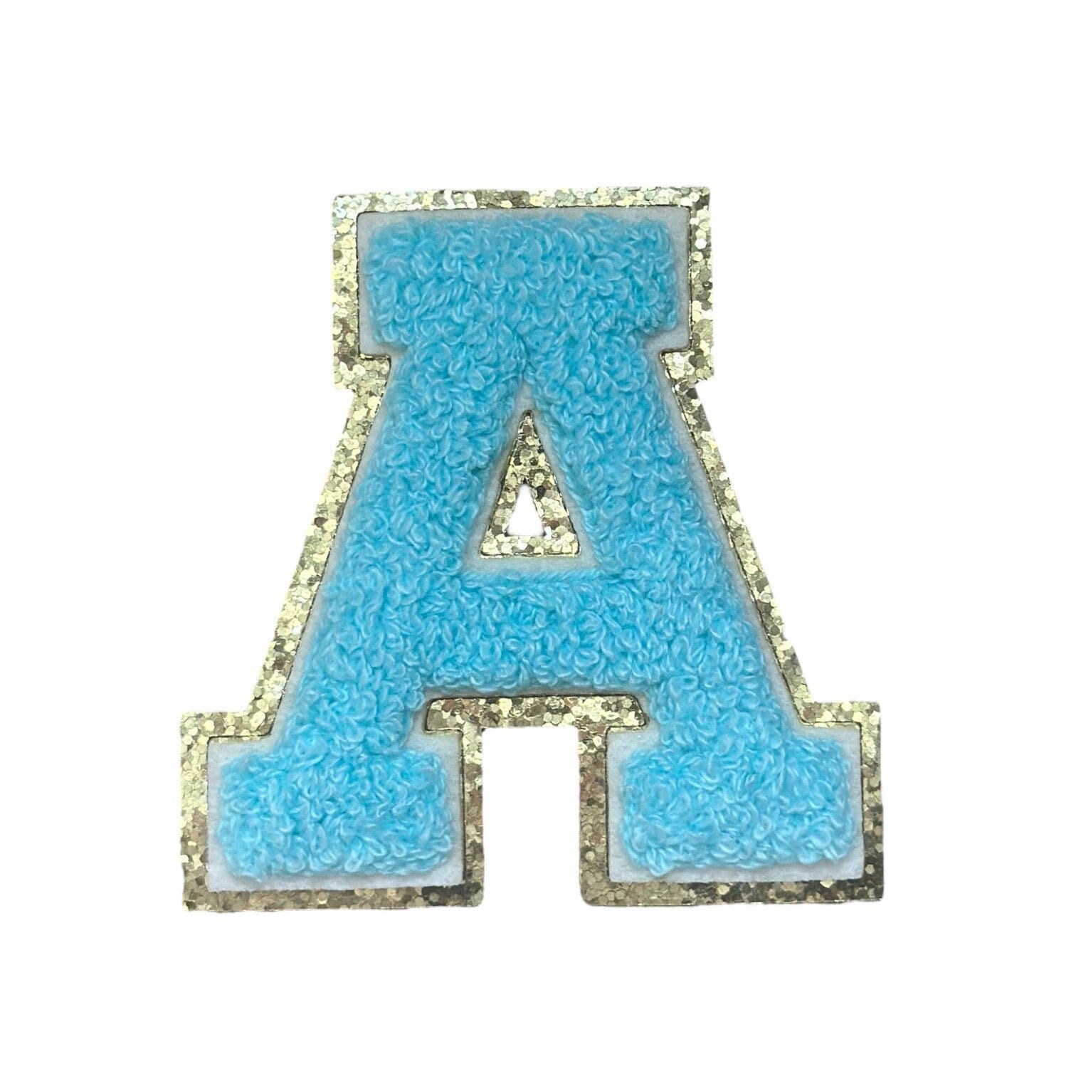 Light Blue Chenille Letter Patches, 3.12 Light Blue Chenille Letters ...