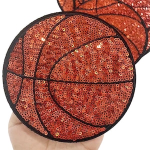 Sequin Basketball Patch, Large Glitter Iron on Basketball Patch - Etsy