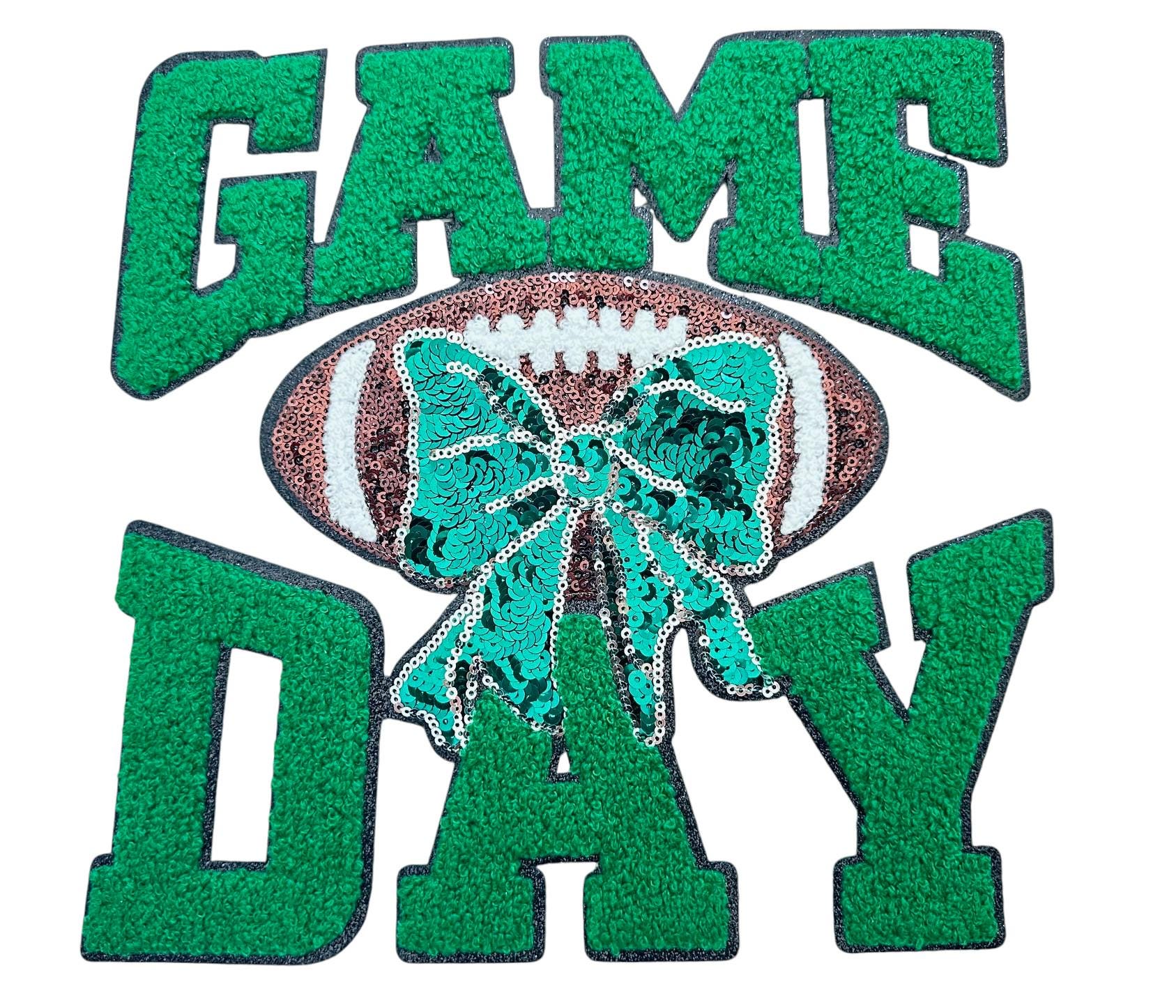 GAME DAY Bow Chenille Sequin Patch, Game Day Bow Iron on DIY Patch - Etsy