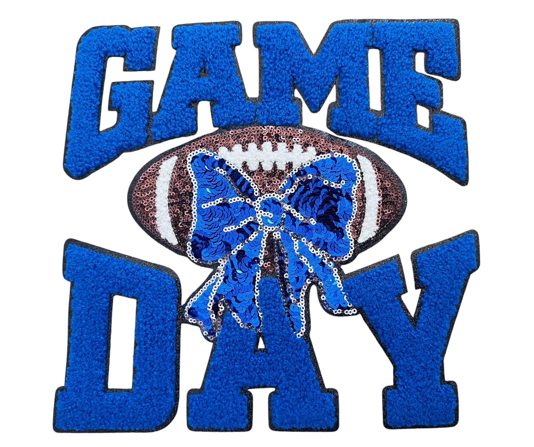 GAME DAY Bow Chenille Sequin Patch, Game Day Bow Iron on DIY Patch - Etsy