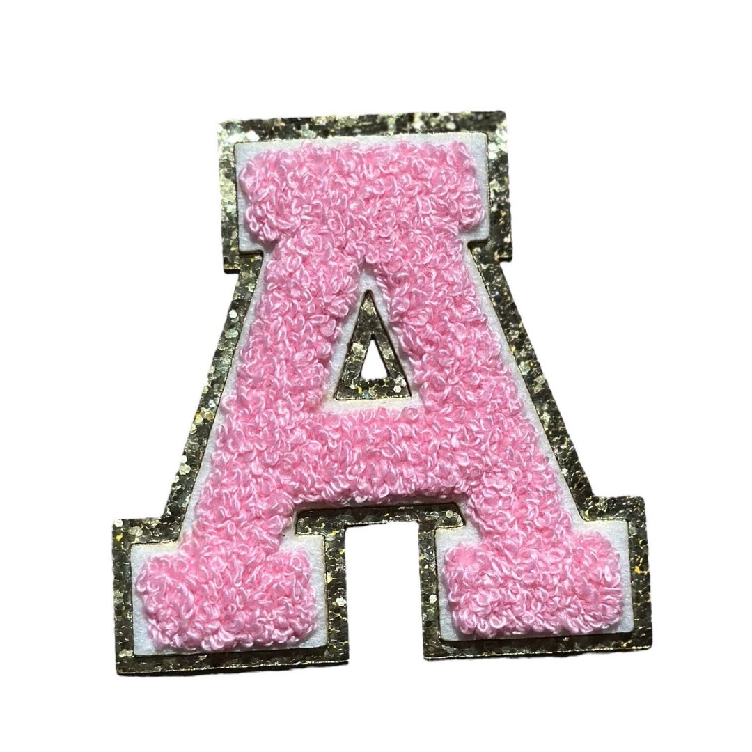 Light Pink Chenille Letter Patches, 3.12" Baby Pink Chenille Letters ...
