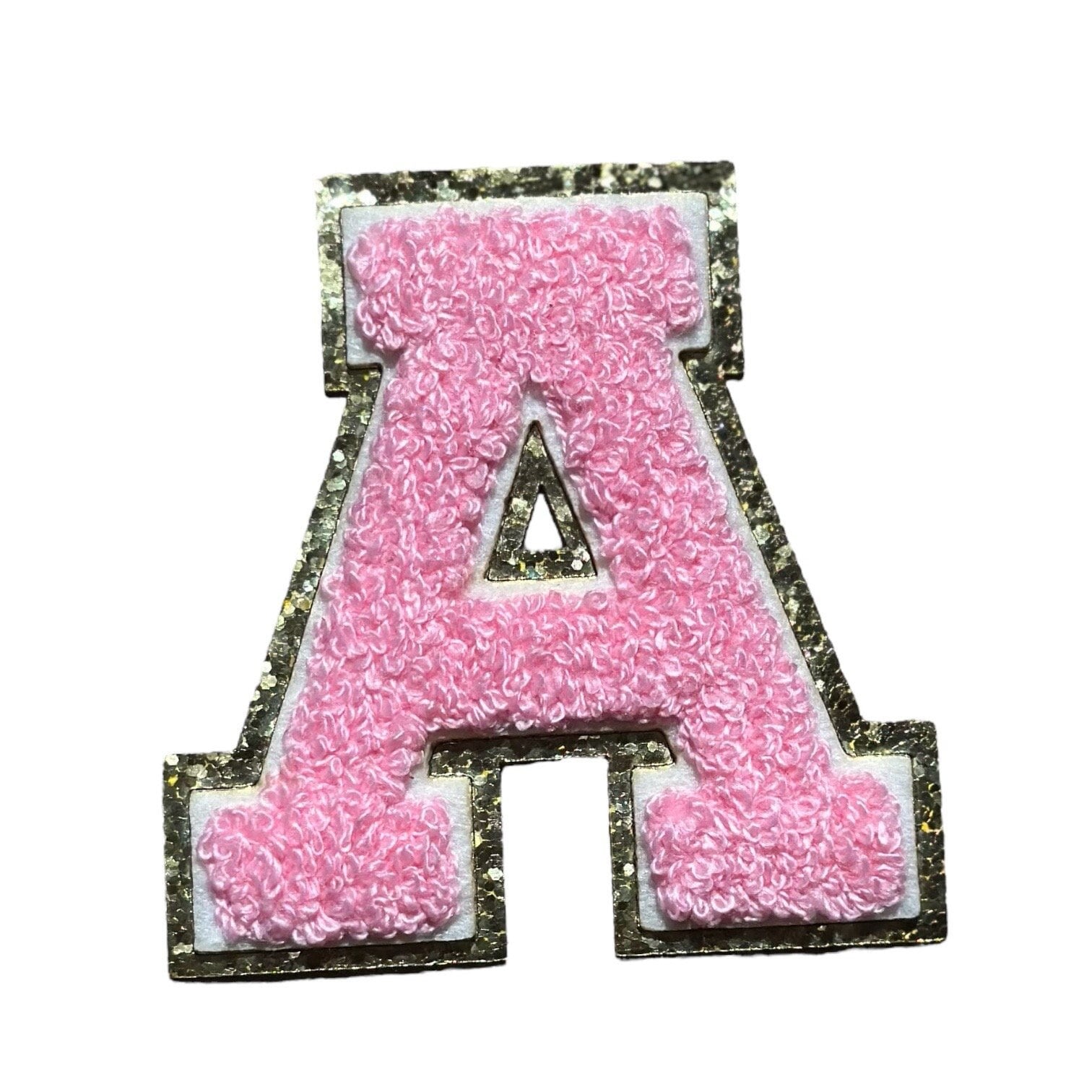Light Pink Chenille Letter Patches, 3.12 Baby Pink Chenille Letters ...