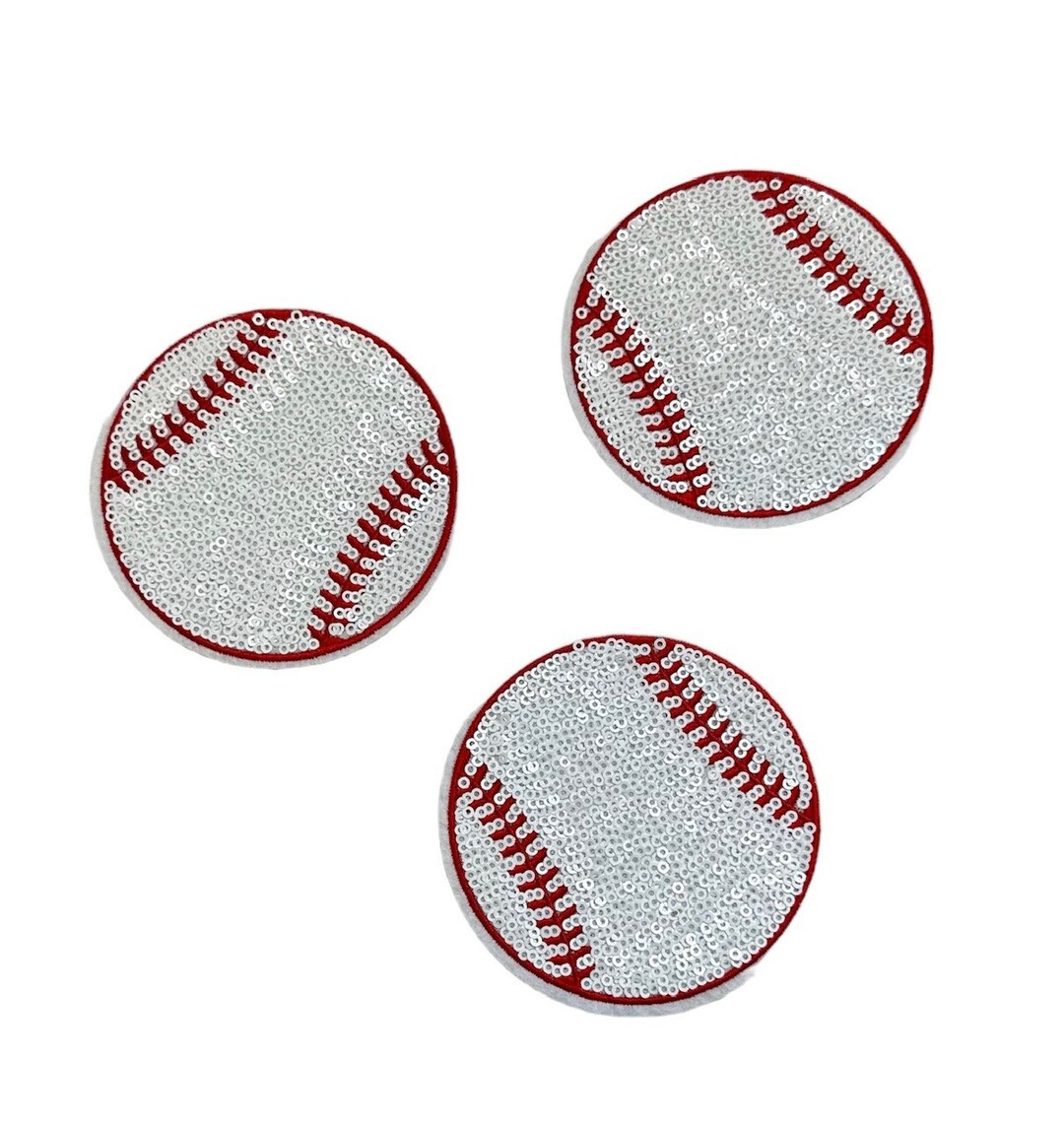 Sequin Baseball Patch, Large Glitter Iron on Baseball Patch - Etsy