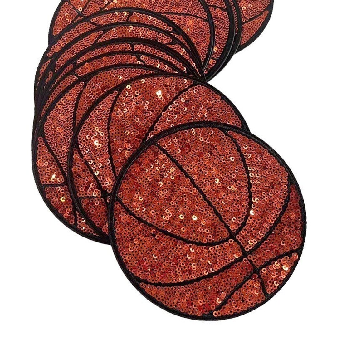 Sequin Basketball Patch, Large Glitter Iron on Basketball Patch - Etsy
