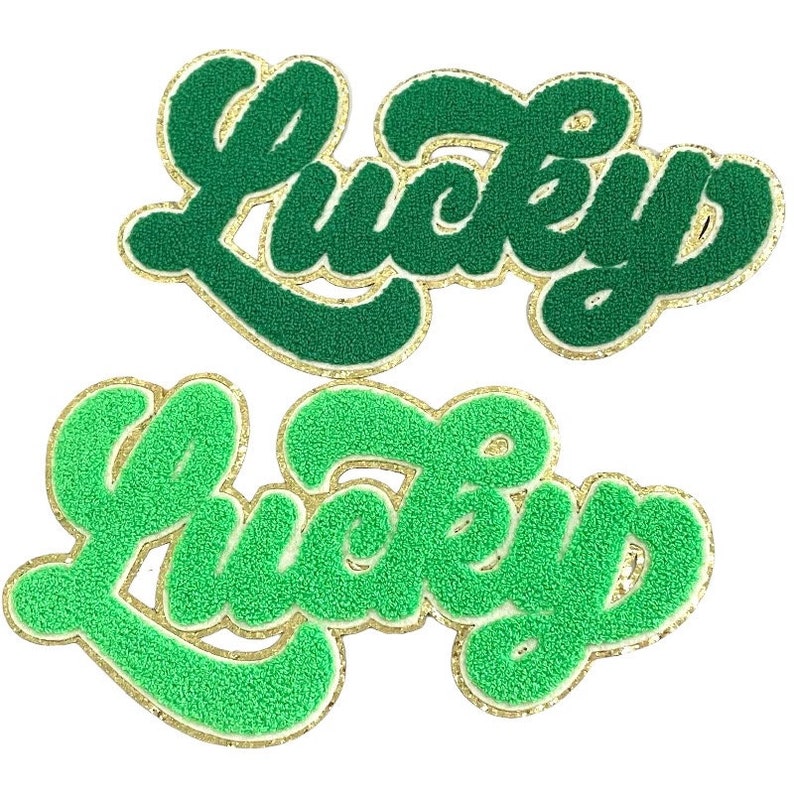 Lucky Chenille Iron on Patch, St. Patrick's Day DIY Varsity Letter - Etsy