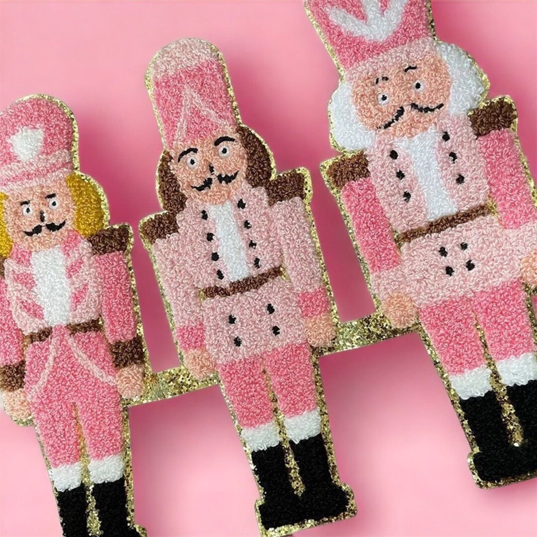 Pink Christmas Nutcracker Chenille Iron-on Patch, DIY Applique - Etsy