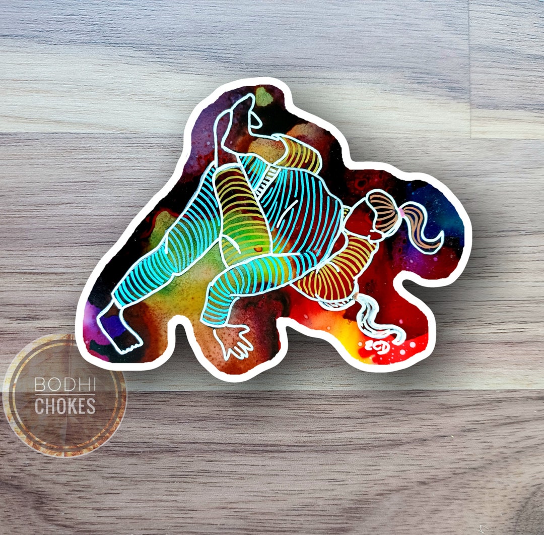 Womens Guillotine Choke Jiu Jitsu Vinyl Sticker, Abstract Bjj Decal ...