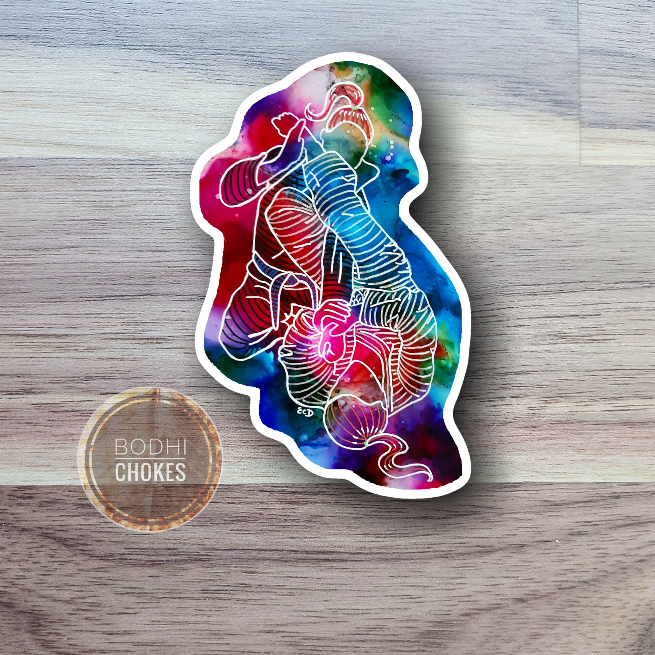 Blue/pink Girly Armbar Jiu Jitsu Sticker, Jujitsu Waterbottle BJJ ...