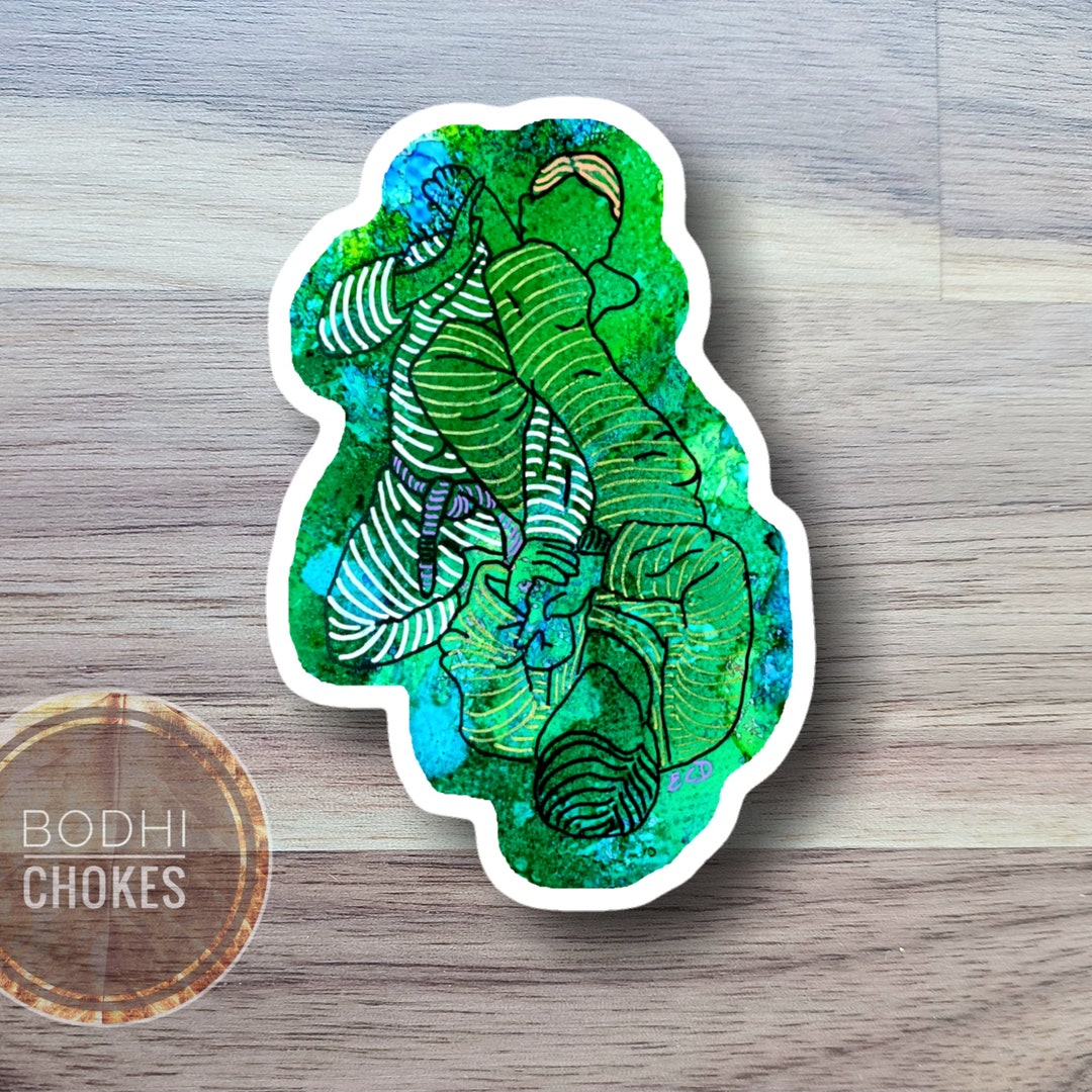 Green Abstract Armbar Jiu Jitsu Sticker, Waterproof Decal, Jujitsu ...