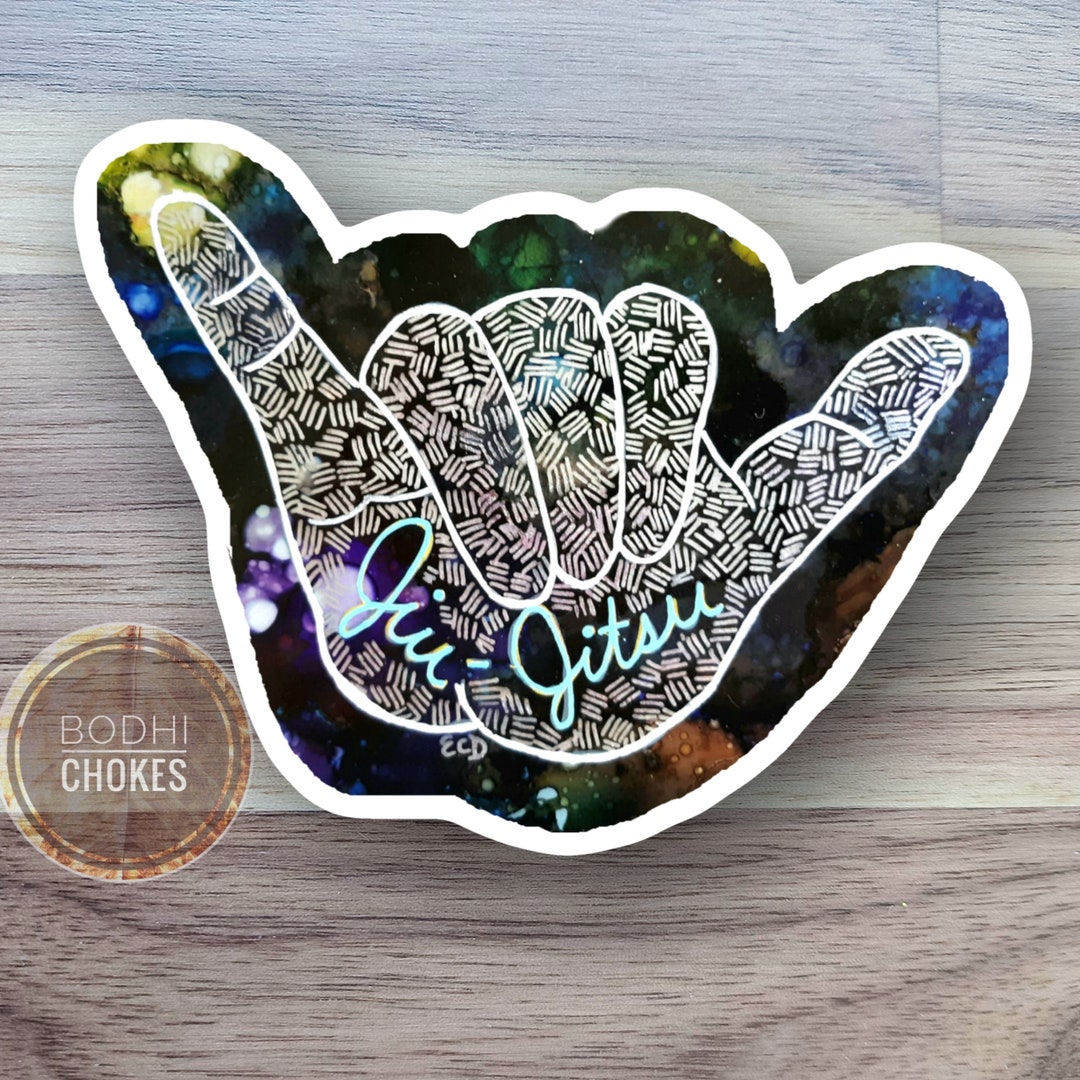 Medium Jiu Jitsu Shaka Sticker, BJJ Car Window Decal, Kids Hang Loose ...