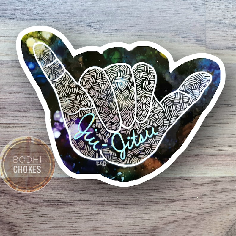 Medium Jiu Jitsu Shaka Sticker, BJJ Car Window Decal, Kids Hang Loose ...