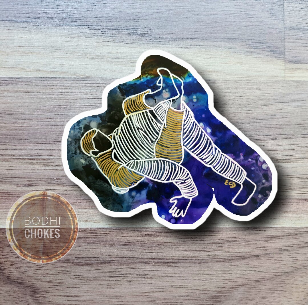 Mens Guillotine Choke Jiu Jitsu Vinyl Sticker, Abstract Bjj Decal ...