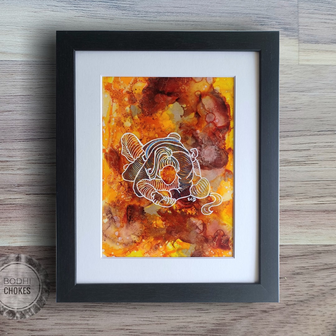 Womens Americana Framed Jiu Jitsu Art, Bjj Artwork, Abstract Linework ...