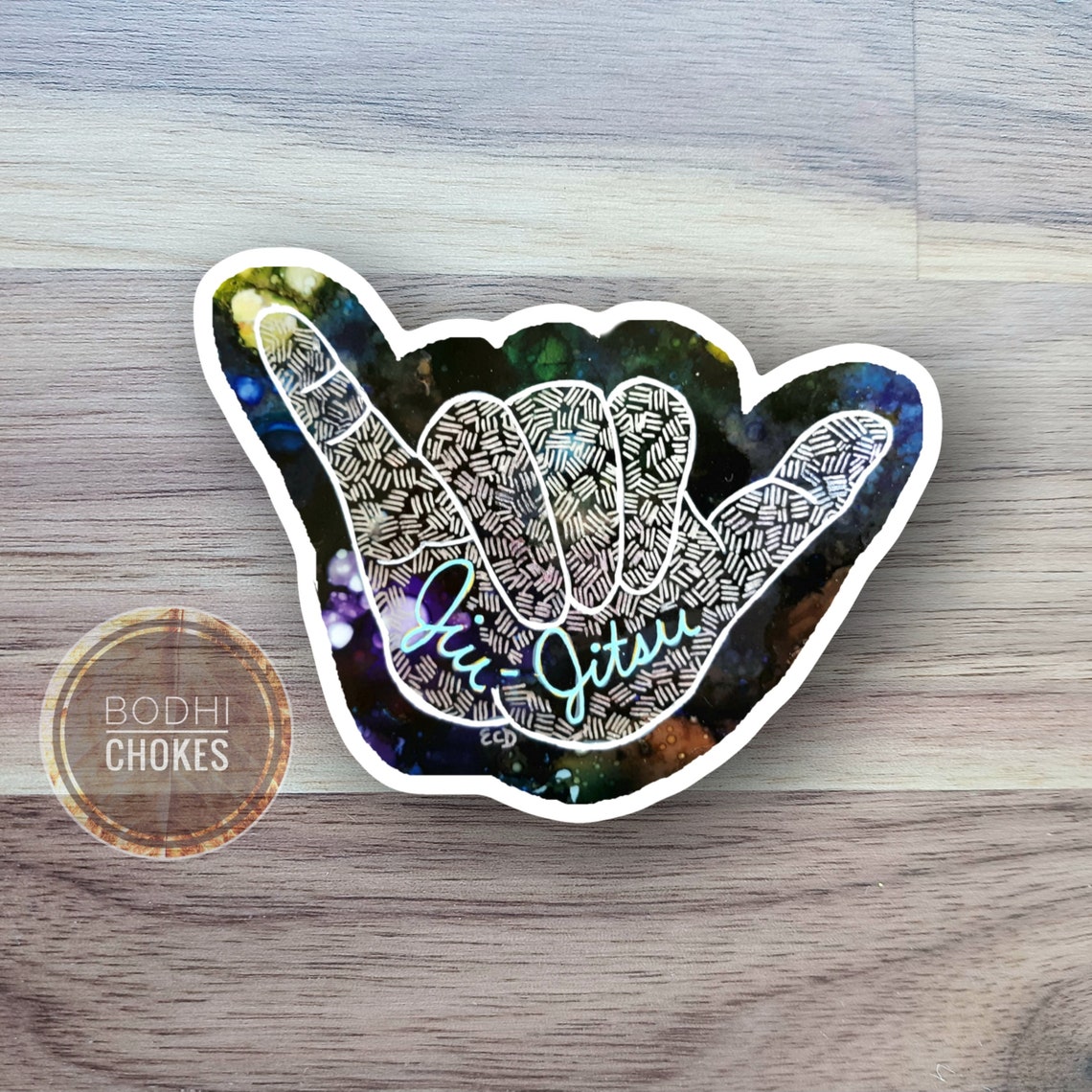 Small Jiu Jitsu Shaka Sticker, BJJ Car Window Decal, Kids Hang Loose ...