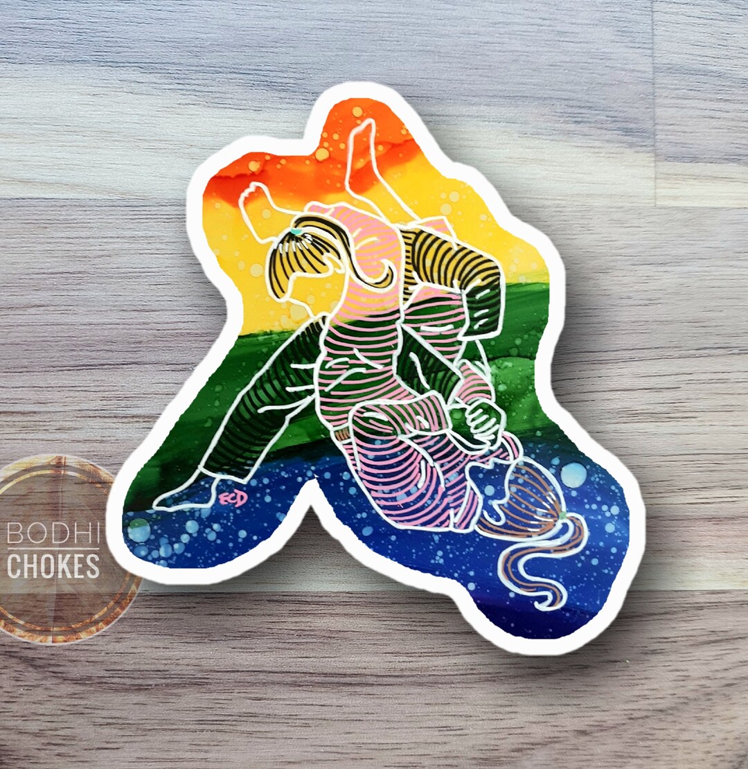 Rainbow Armbar Jiu Jitsu Sticker, Mma Decal, Waterbottle Sticker, Jiu ...