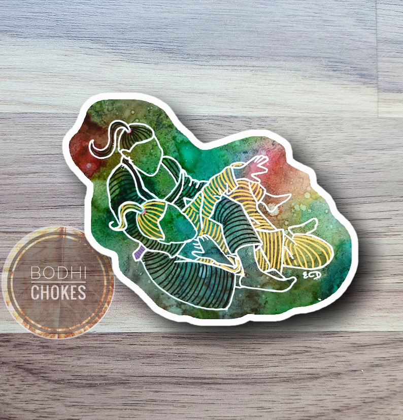 Girl Bow and Arrow Choke Jiu Jitsu Vinyl Sticker, Abstract Bjj Car ...