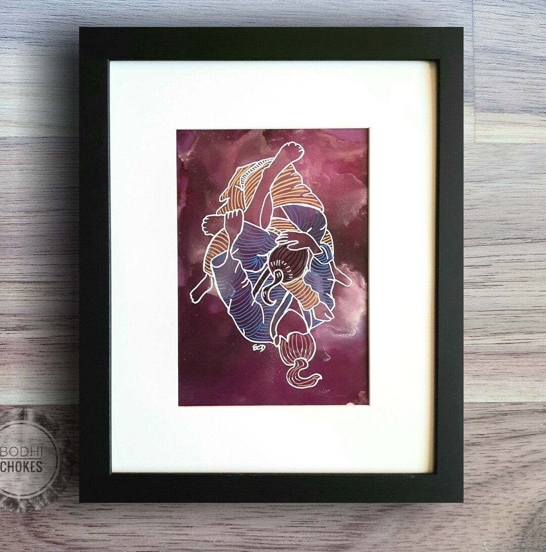 Girls Triangle Choke Jiu Jitsu Art Bjj Artwork Bjj Art Dojo - Etsy