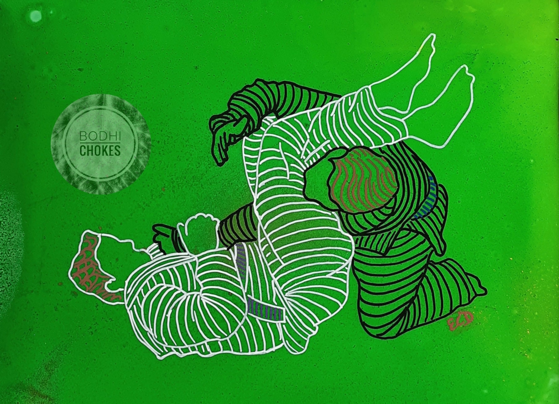 Green Mens Armbar Jiu Jitsu Painting Framed Original Jujitsu - Etsy