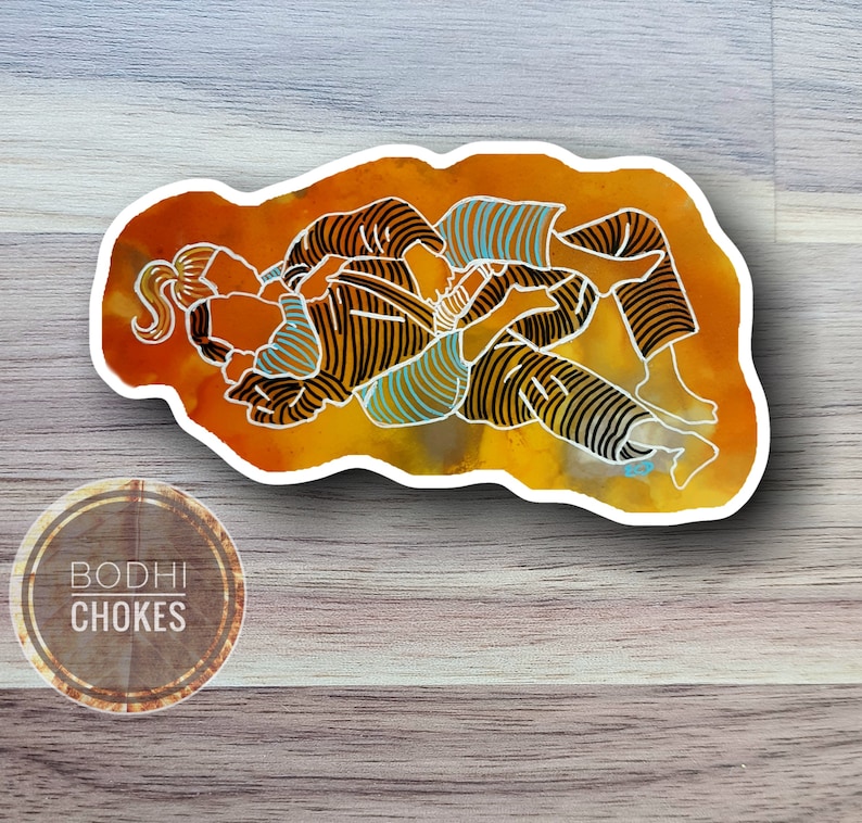 Rear Naked Choke Sticker, Bjj Artsy Decal, Jujitsu Vinyl Bumper Sticker ...