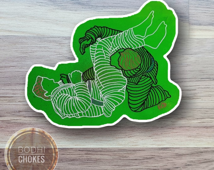 Green Men Armbar Sticker, Bjj Artsy Decal, Car Window Jujitsu Vinyl ...