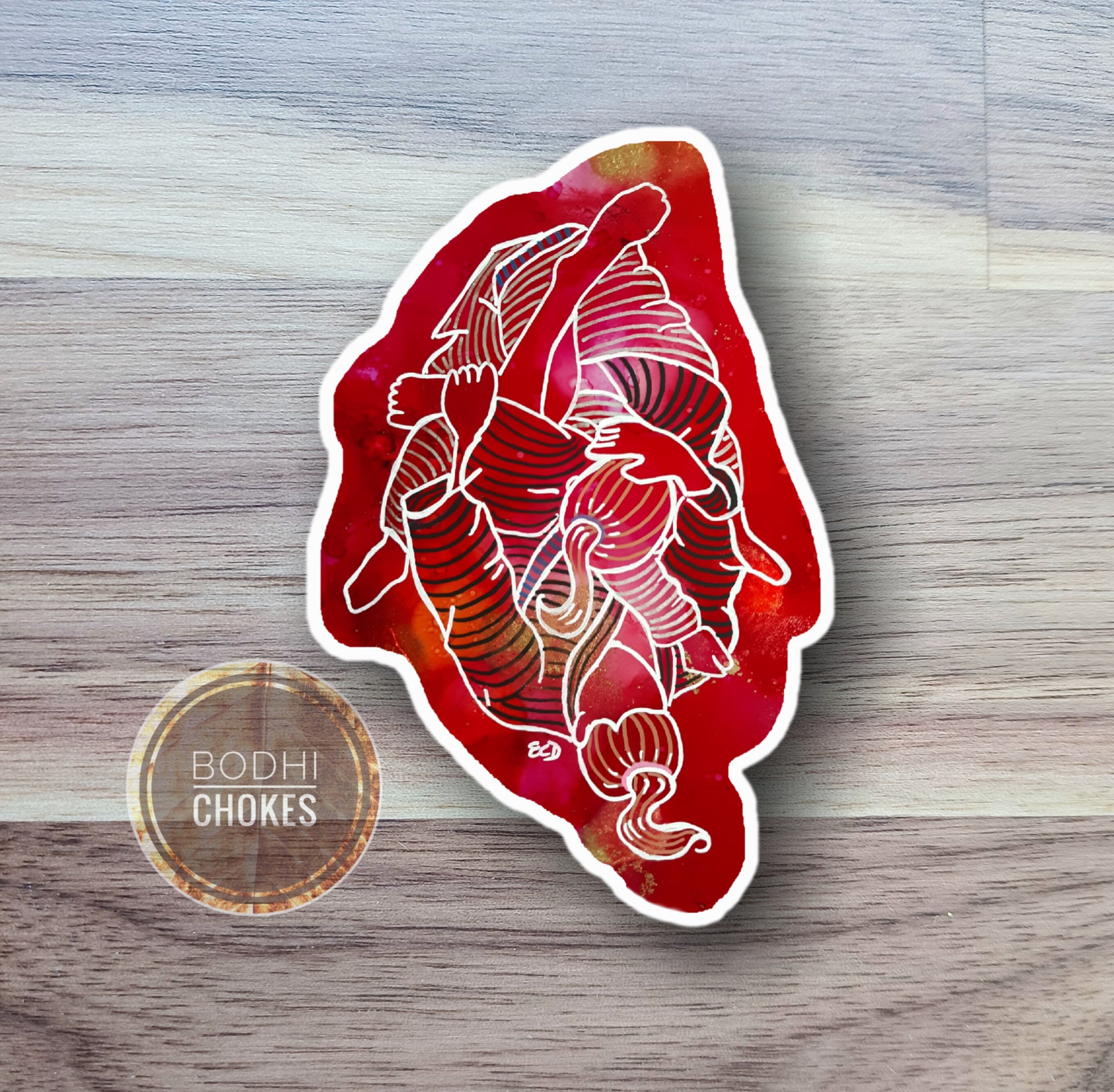 Pink Girly Triangle Choke Jiu Jitsu Sticker, Waterbottle Sticker ...