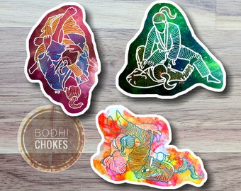 Three Small Girly Jiu Jitsu Sticker Bundle, Waterbottle Stickers, Bjj ...