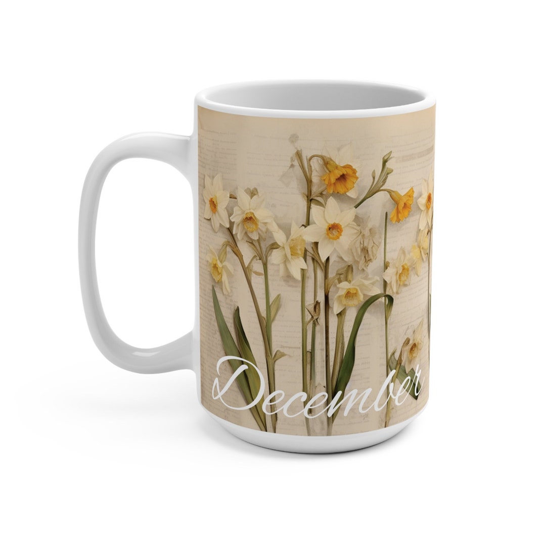 Narcissus December Birth Month Flower Mug, Floral Mug, Birth Month ...
