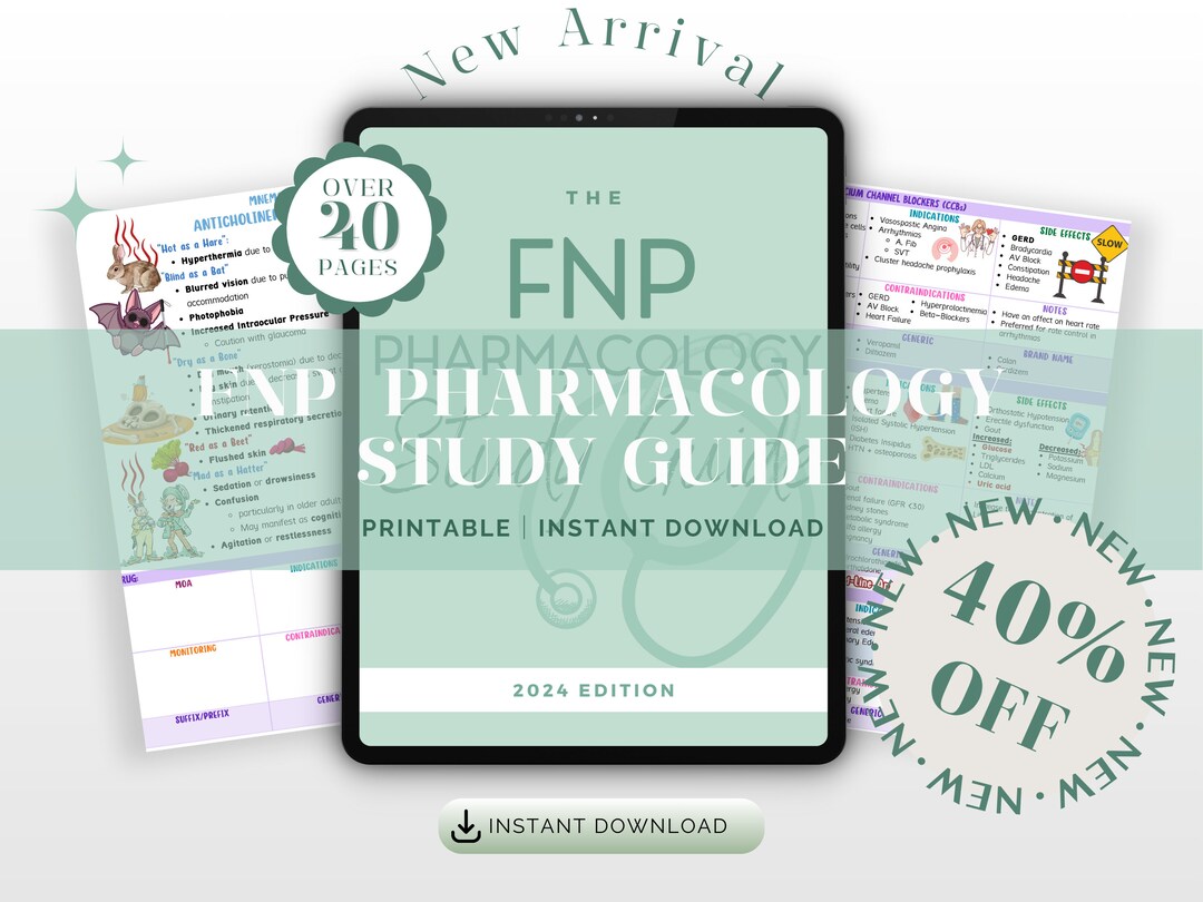 FNP Pharmacology Review Study Guide for Family Nurse Practitioner AANP ...