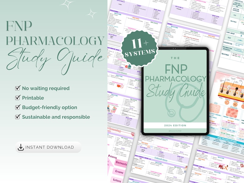 FNP Pharmacology Review Study Guide for Family Nurse Practitioner - Etsy