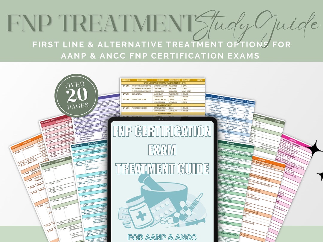 FNP Boards Treatment Study Guide. First-line and Alternative - Etsy