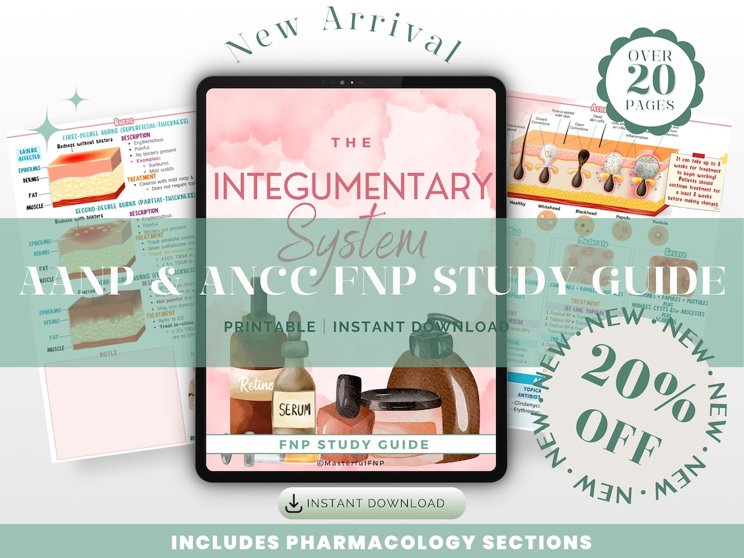 FNP Integumentary-dermatology Study Guide AANP/ANCC Nurse Practitioner ...