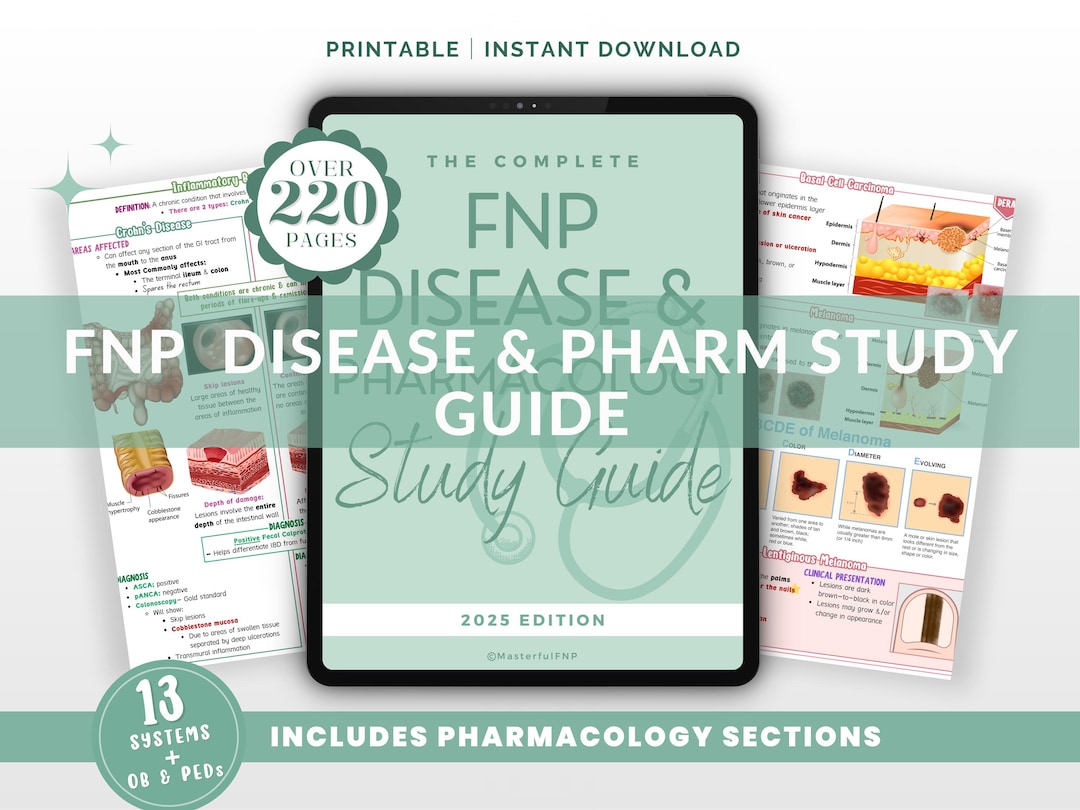 FNP Disease and Pharmacology Review Study Guide for Family Nurse ...