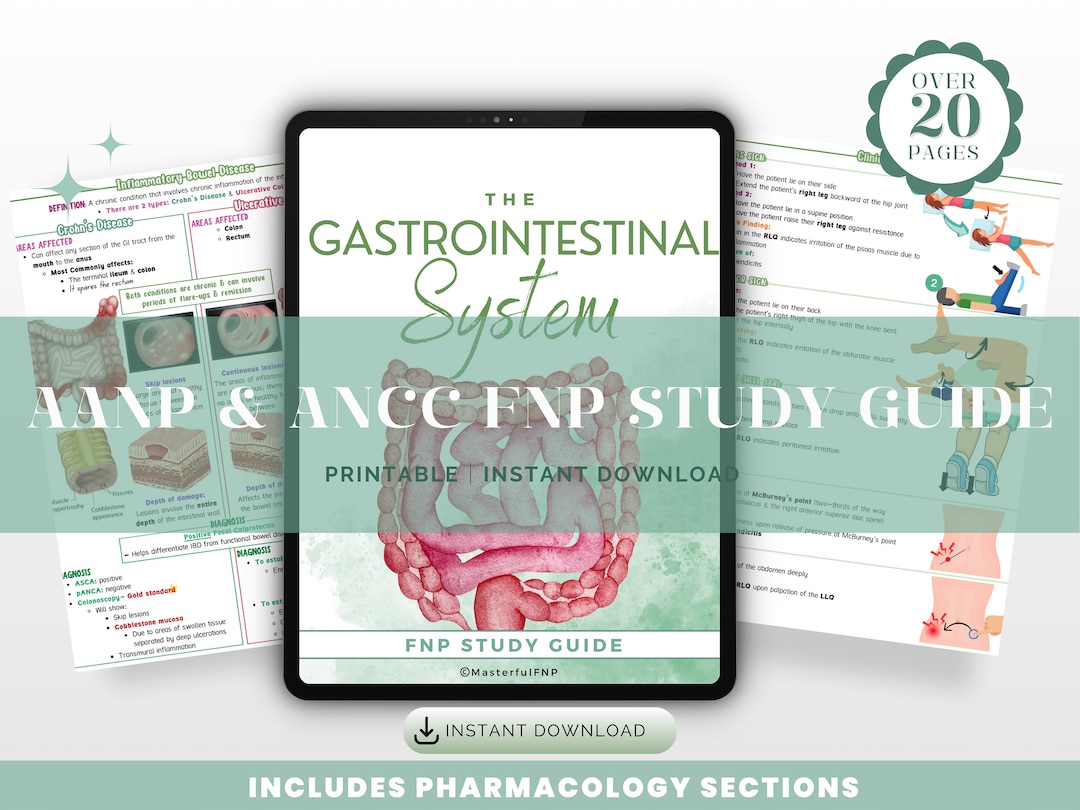 FNP Gastrointestinal Study Guide for Nurse Practitioner AANP ANCC Board ...