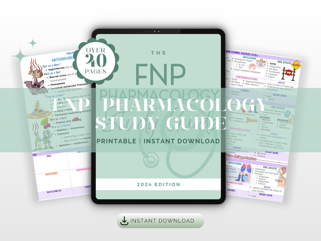 FNP Pharmacology Review Study Guide for Family Nurse Practitioner - Etsy