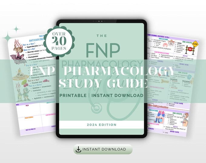 Nurse Practitioner Pharmacology Notes - ANCC/ AANP Boards Review - Etsy