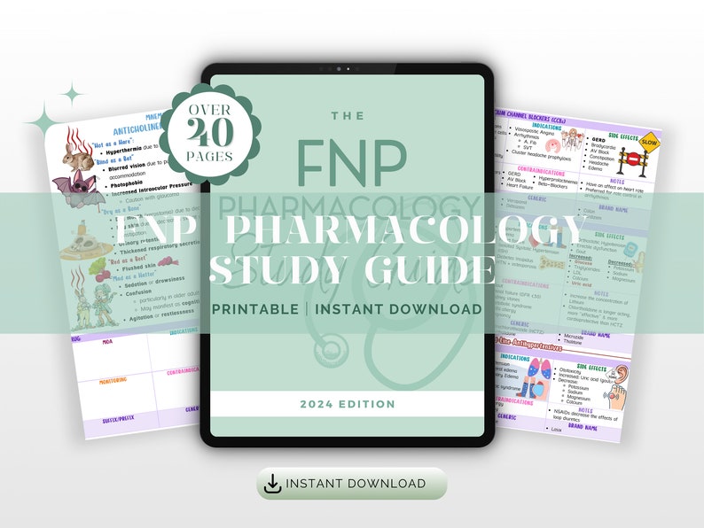 FNP Pharmacology Review Study Guide for Family Nurse Practitioner - Etsy