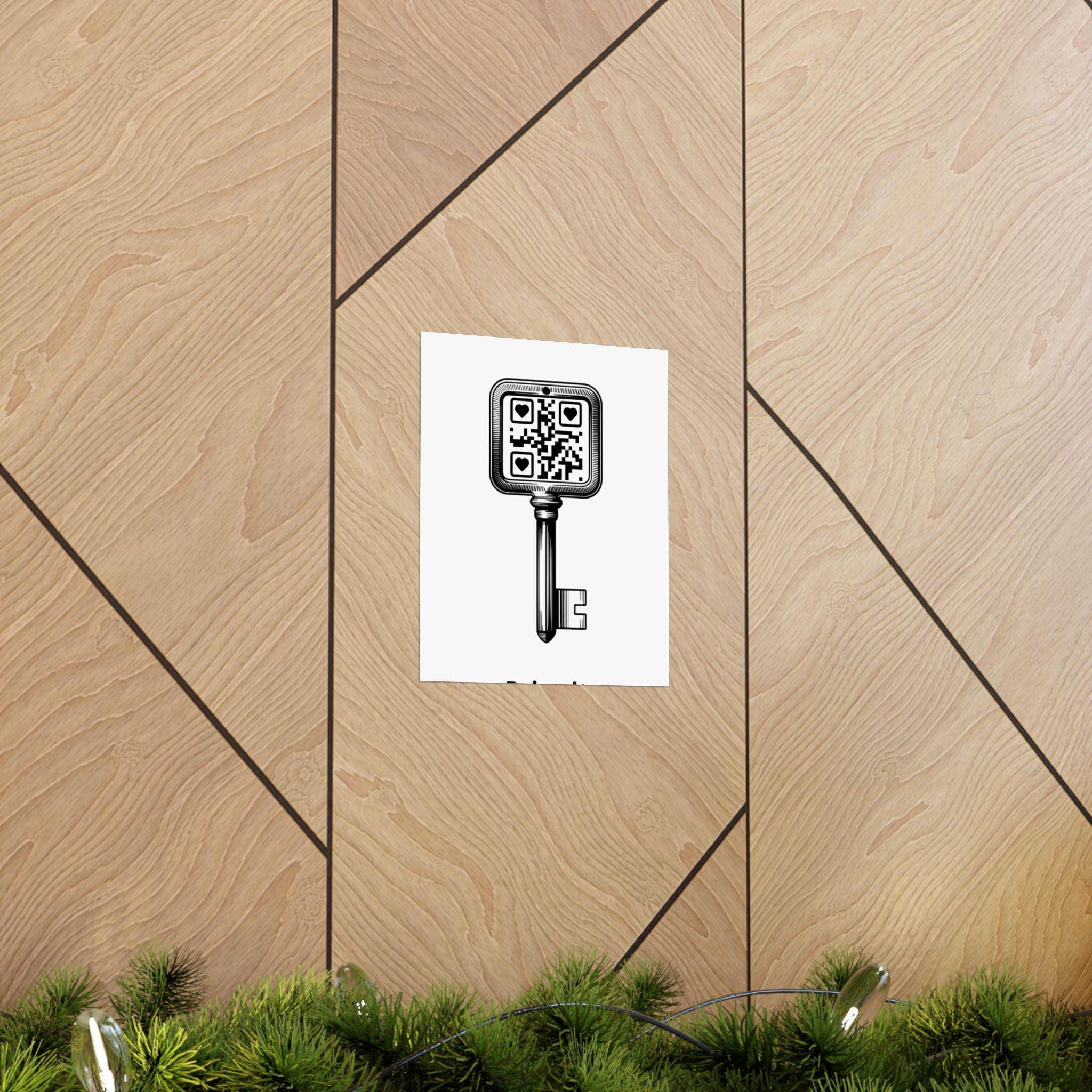 Custom QR Code Vintage Key Poster Personalized Wall Art - Etsy