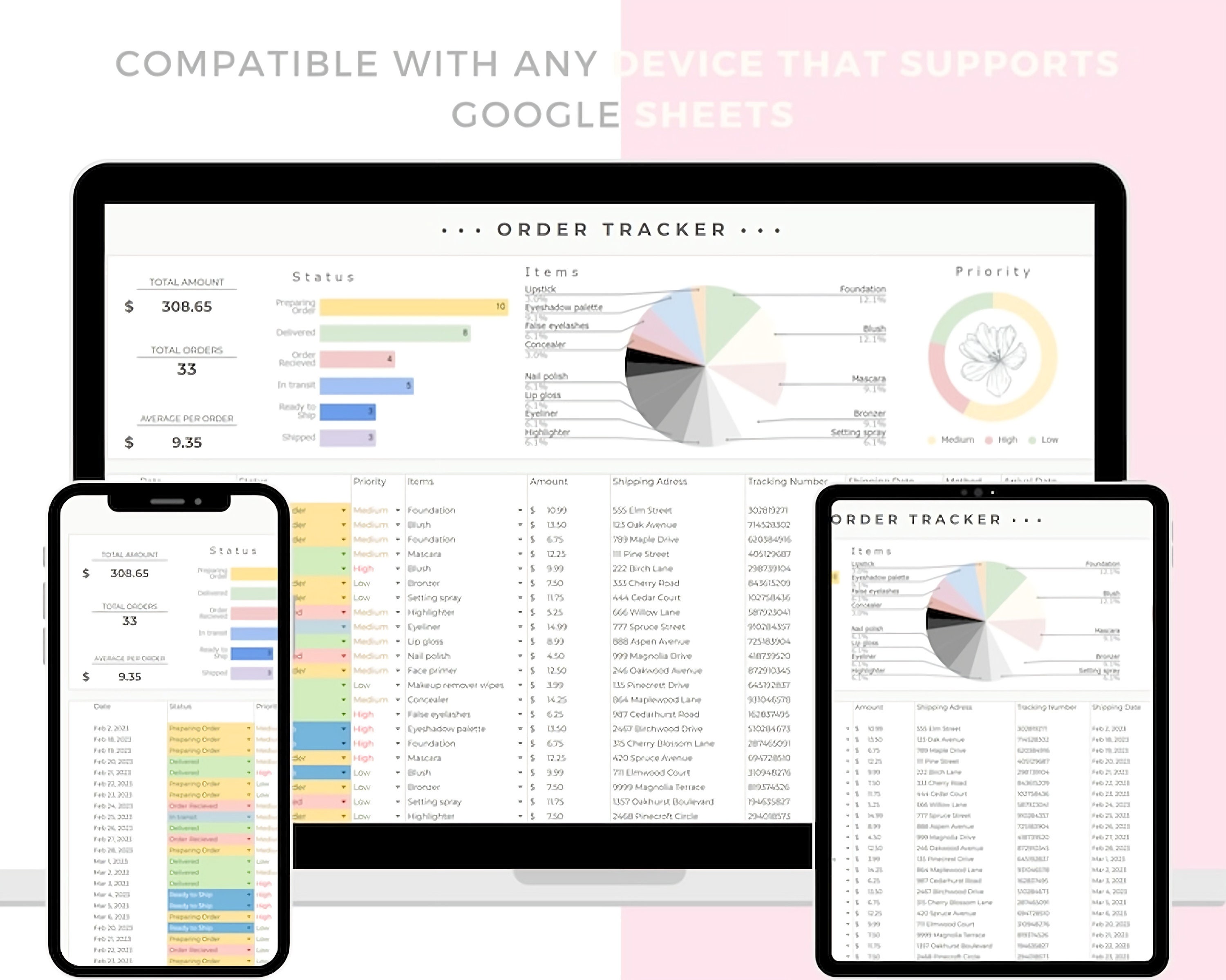 Order Tracker Spreadsheet Order Tracker Google Sheets Small Business ...