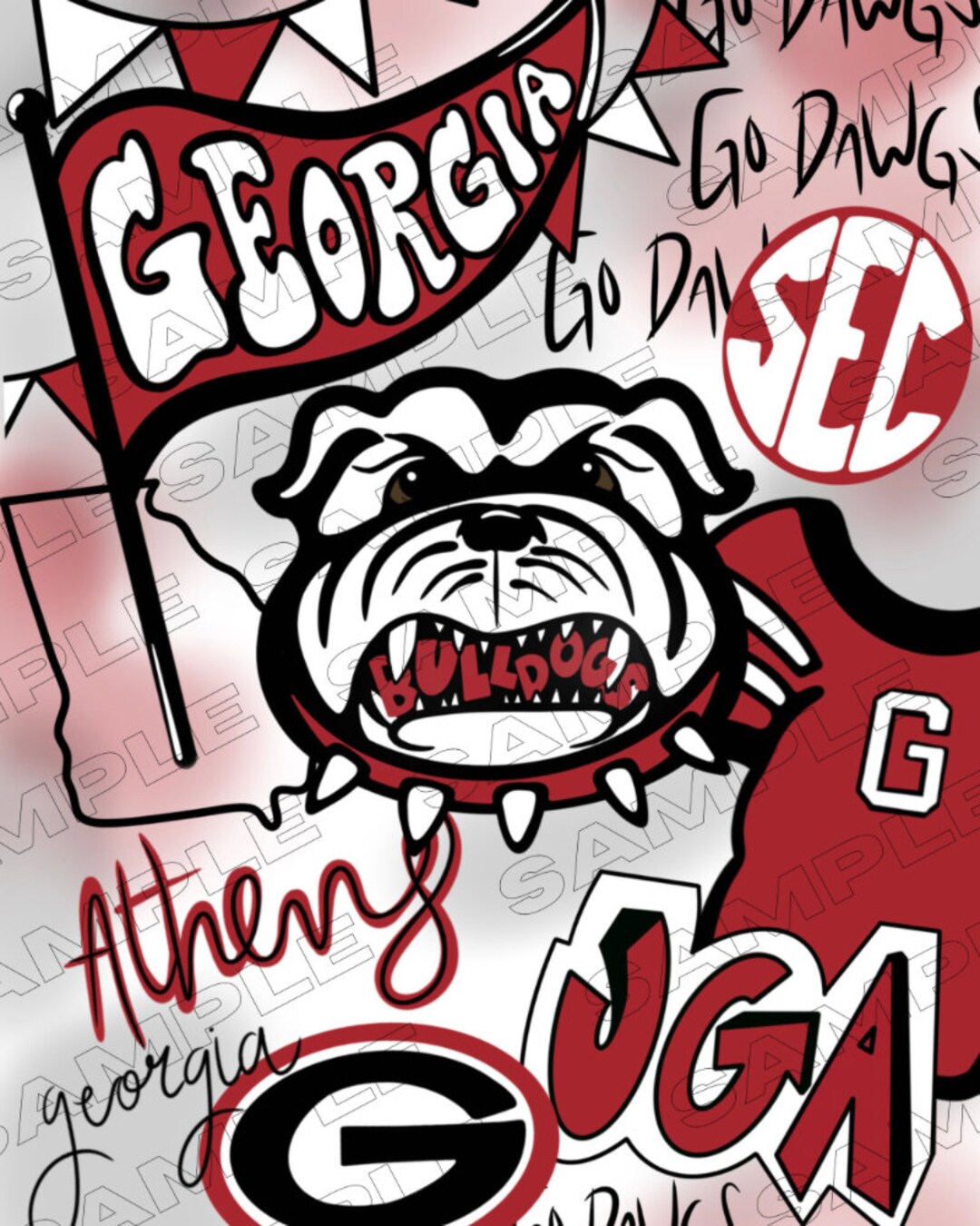GA Bulldogs Digital Print - Etsy